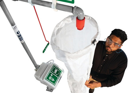 JUSTRITE Hughes Safety Shower Test Kit, Bucket, Shower Sock - TEST-KIT