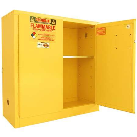 SECURALL 6 Safety Cans (5-Gal.) 30 Gal. Self-Latch Standard 2-Door ...