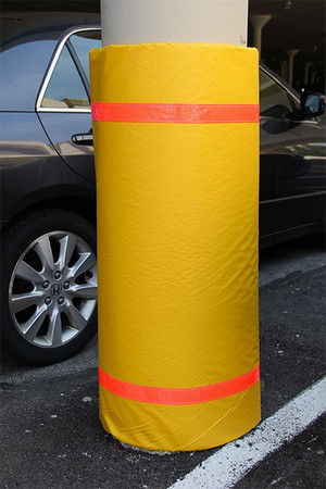 Innoplast 44" H x 36" W Yellow Column Wrap Soft Padded Cover w/red tape ...