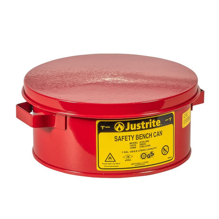 JUSTRITE 1 Gallon Steel Bench Can, with Perforated Dasher Plate, Parts ...