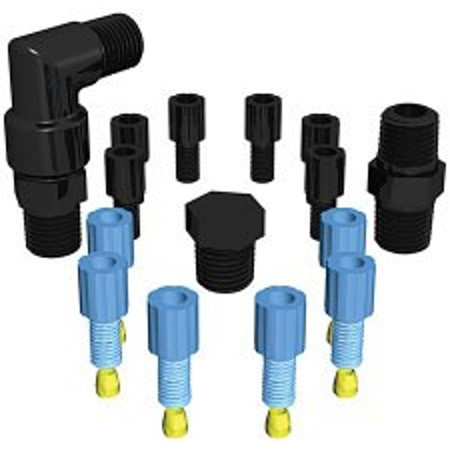 JUSTRITE Fittings for Carboy Adapters, six 1/8" fittings and six 1/4 ...