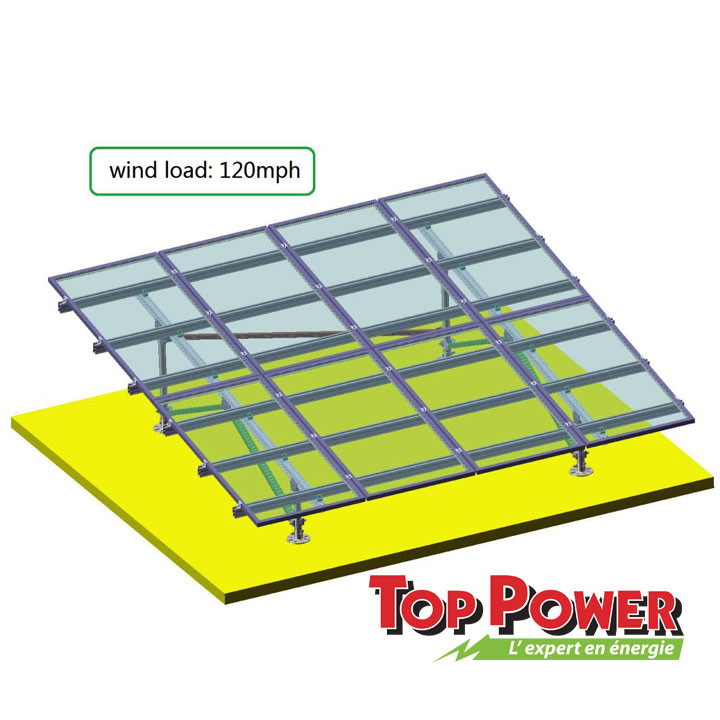 Steel Pipe Ground System Rack - 2x4 panels - Top Power Store