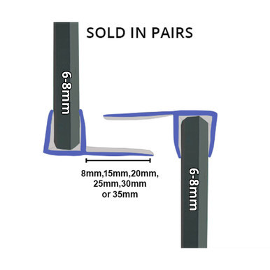 Shower Seal UK - FIN002 - Vertical Shower Screen Seal - Fits 8mm Glass ...