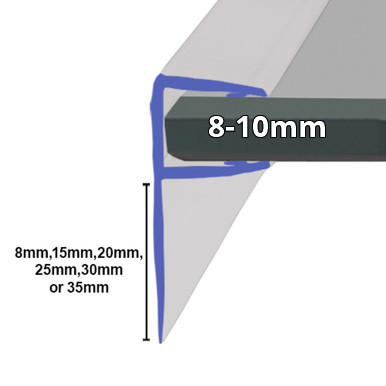 Shower Seal UK - FIN003 - Vertical Shower Screen Seal - Fits 10mm Glass ...