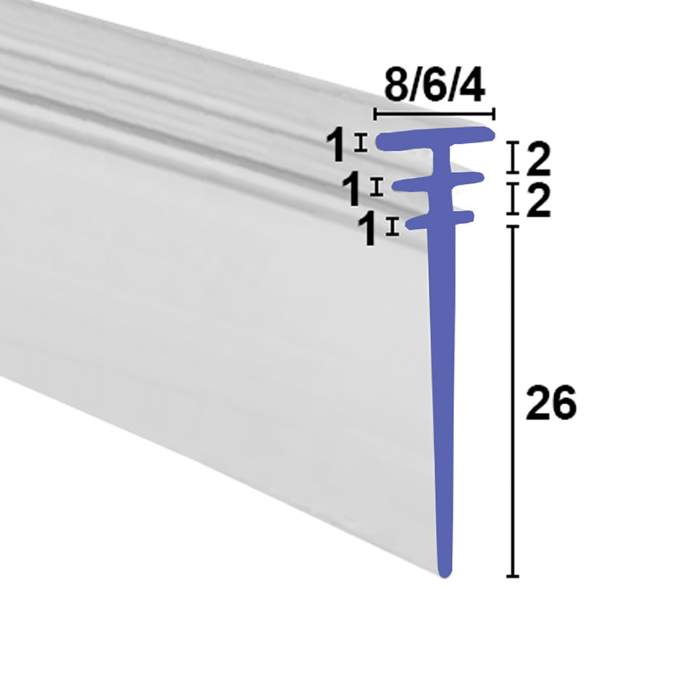 Shower Seal UK - BIF022 - Bi Fold or Channel Seal - Clear - T Widths of ...
