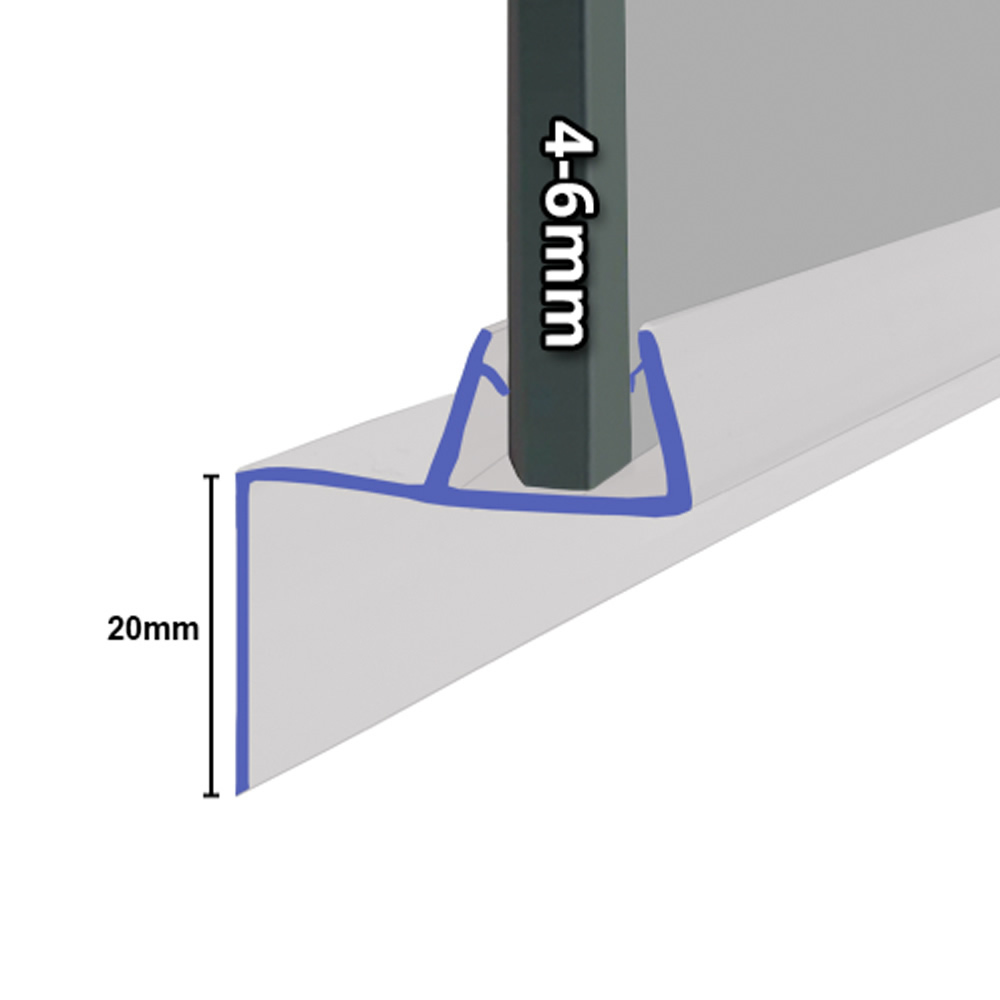 Shower Seal UK - FIN012 - Vertical Shower Screen Seal - Fits 4-6mm ...