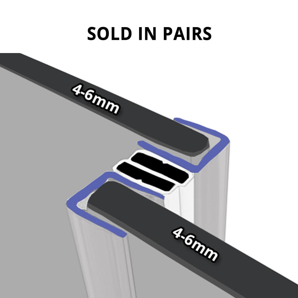 Shower Seal UK - MAG023 - Magnetic Shower Screen Seal - Fits 4-6mm ...