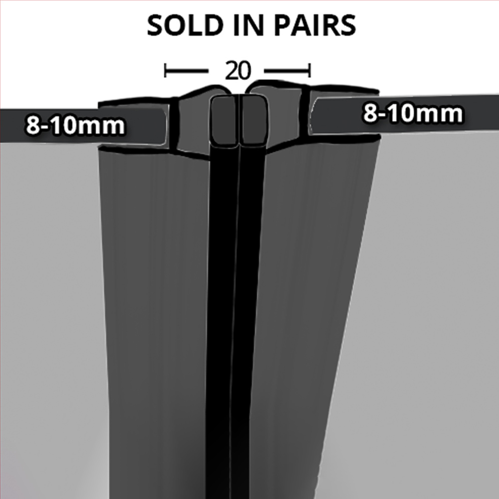 Shower Seal UK - MAG011B - Magnetic Shower Screen Seal - Black ...