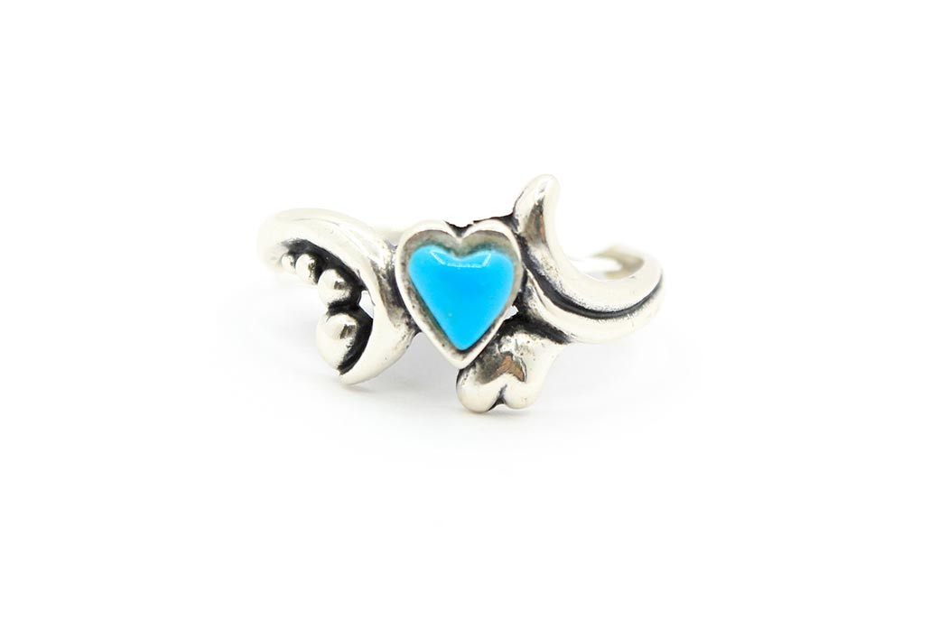 Sterling Silver Turquoise Heart Ring 52120- southwest jewelry- silver ...