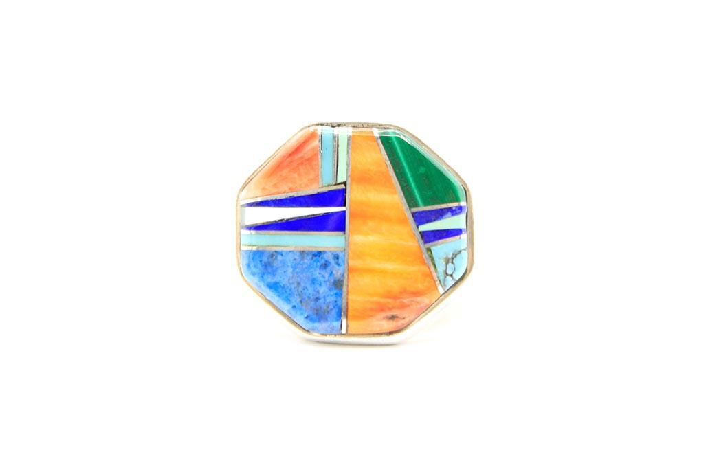 Octagon Multi-Color Ring 100320- silver star jewelry- old town ...