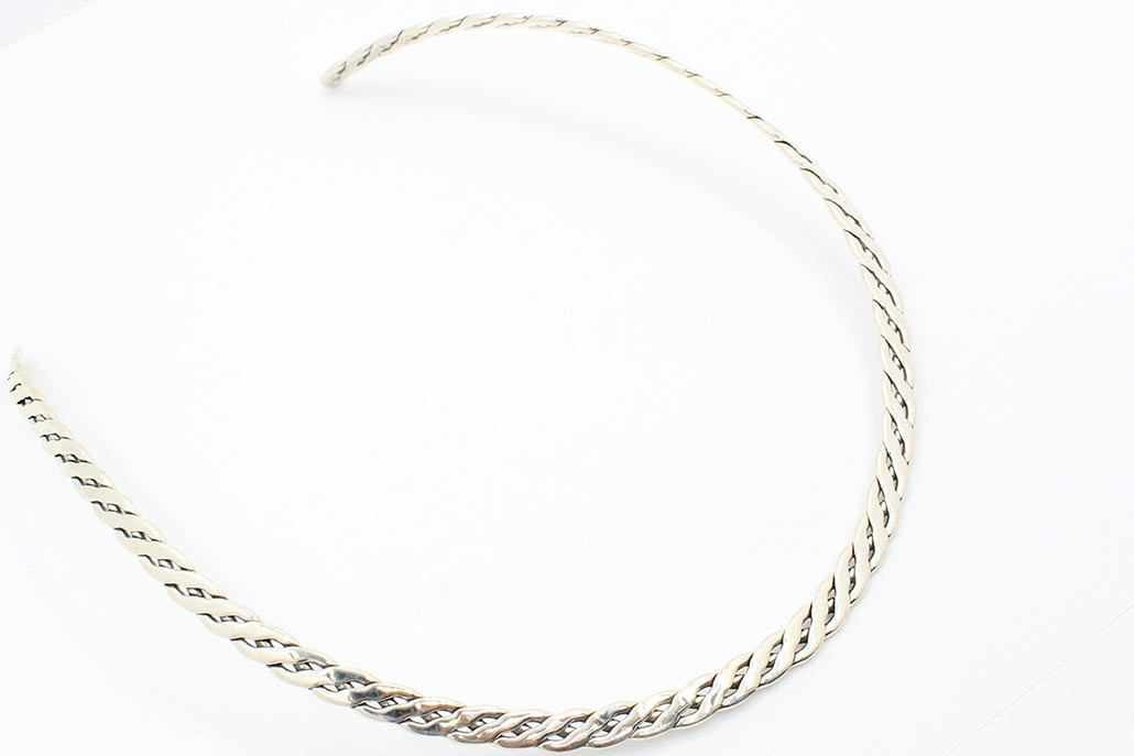 Braided Silver Collar 121920- silver star jewelry- southwest jewelry ...