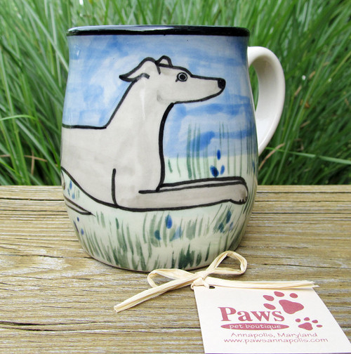 Hand-painted Greyhound Mugs | Dog Mugs Handmade in USA