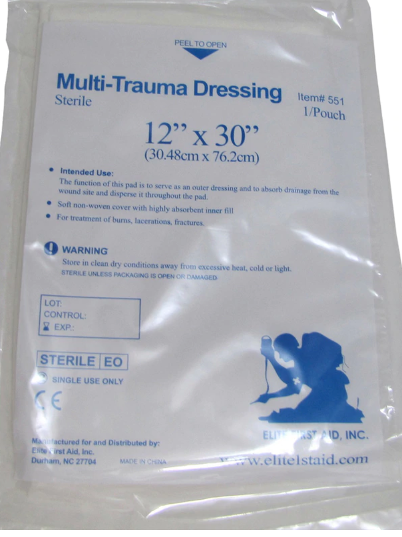 Multi Trauma Dressing 12"x 30" - ArmyNavyOutdoors.com