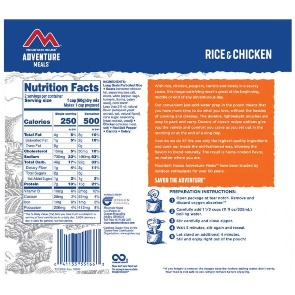 Mountain House Chicken and Rice Freeze Dried Camp Food