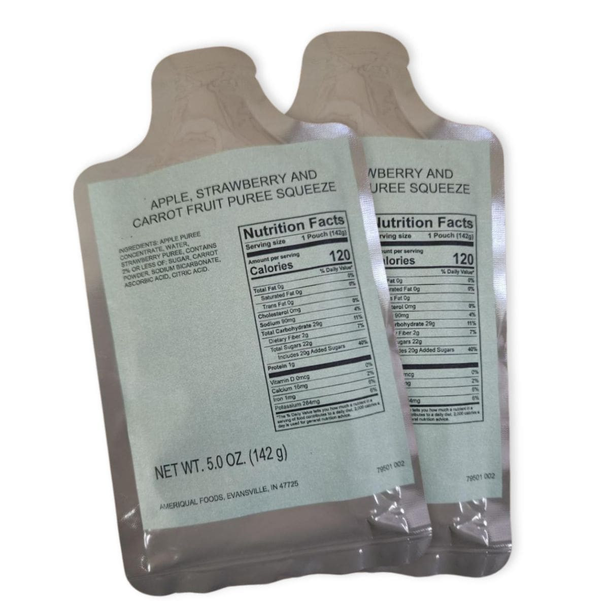 2 Pack, MRE Apple Strawberry and Carrot Smoothie