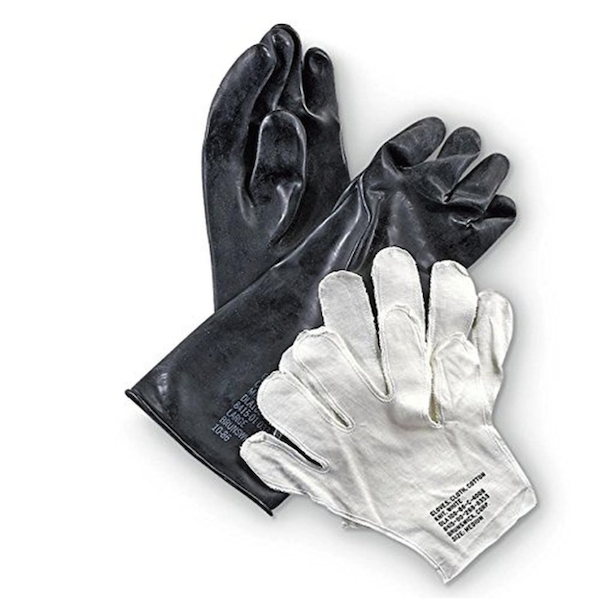 Rubber Military Chemical Protective Glove, NBC | 5 Pack