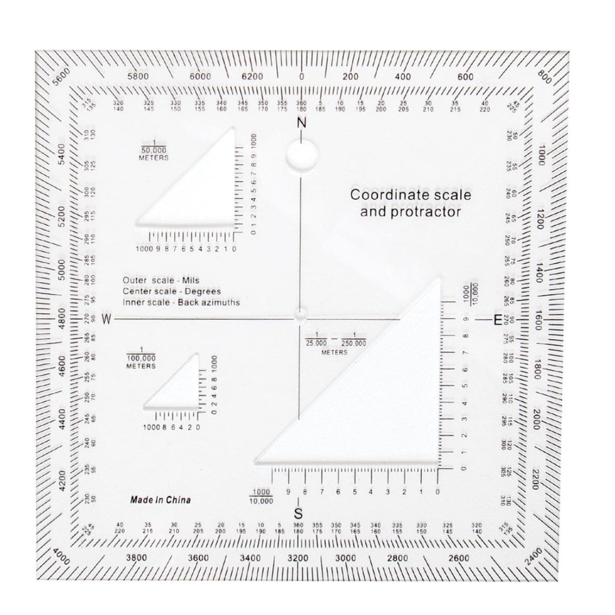 Military Coordinate Scale Protractor
