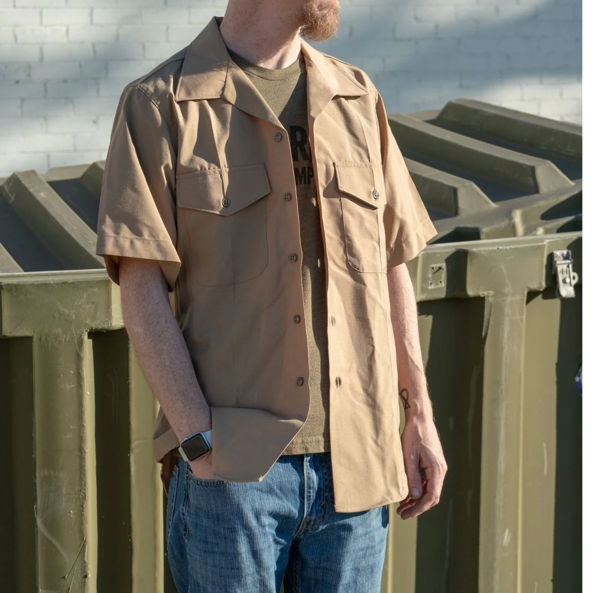 USMC Khaki Short Sleeve Shirt, "Charlies"