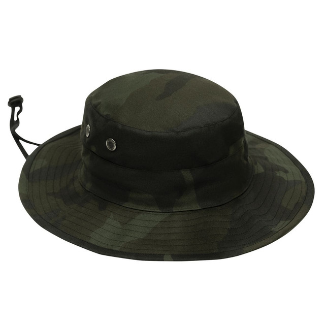 Rothco Camo Adjustable Boonie Hat with a wide structured brim.