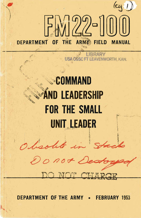 Command and Leadership for Small Unit Leaders 1953, Free Download ...