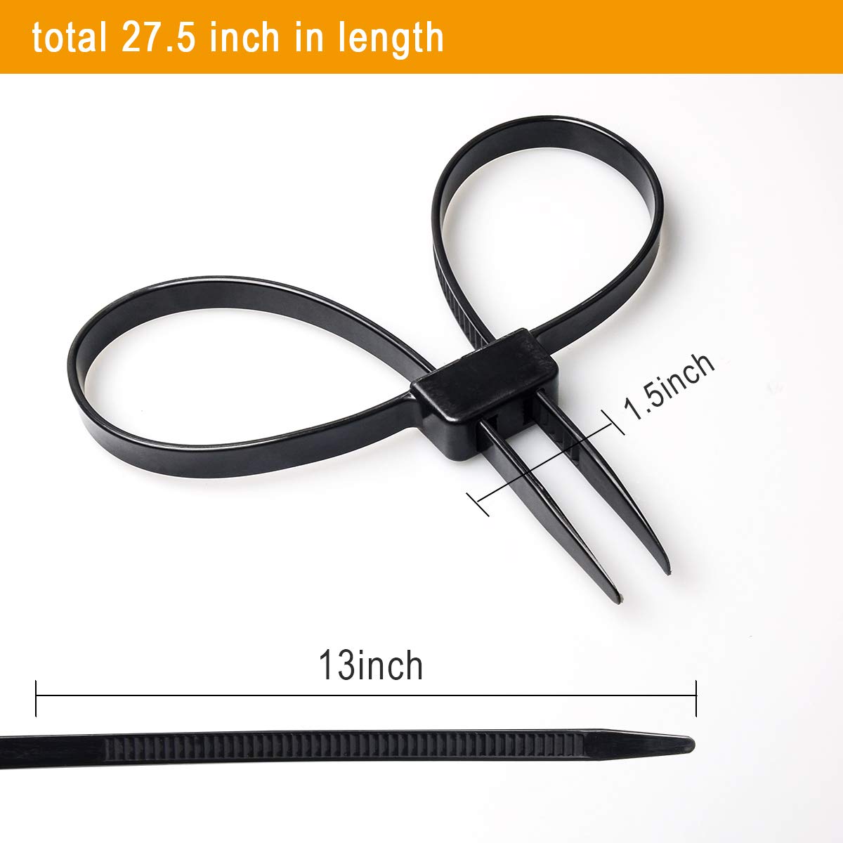 Disposable Zip Tie Handcuffs, Black Flex Cuffs