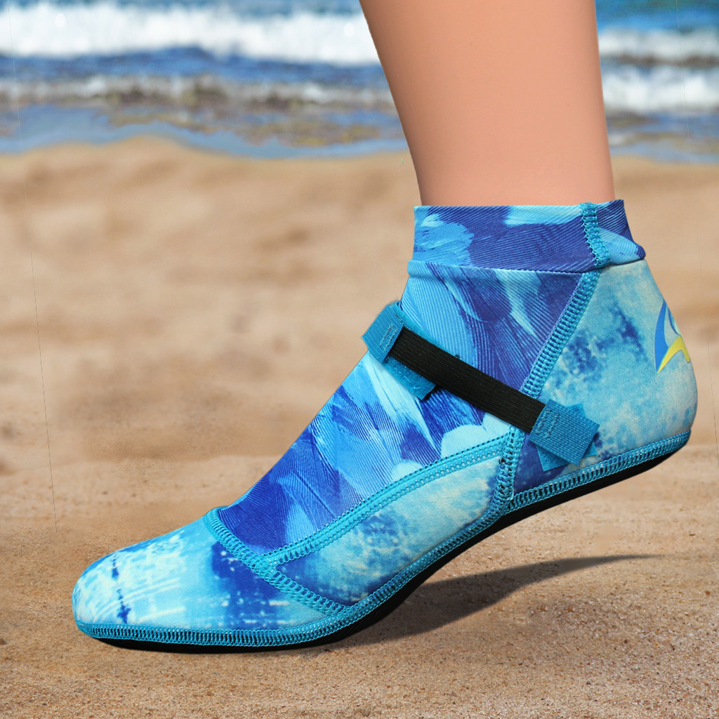 Blue Feathers Abstract Elite Sand Socks - Sand Socks