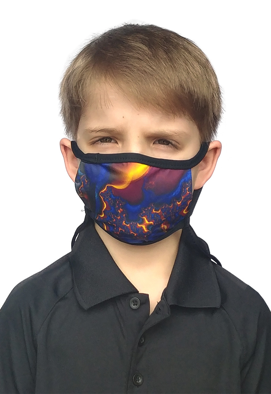Kid's Adjustable Size Face Mask - Lava - Sand Socks