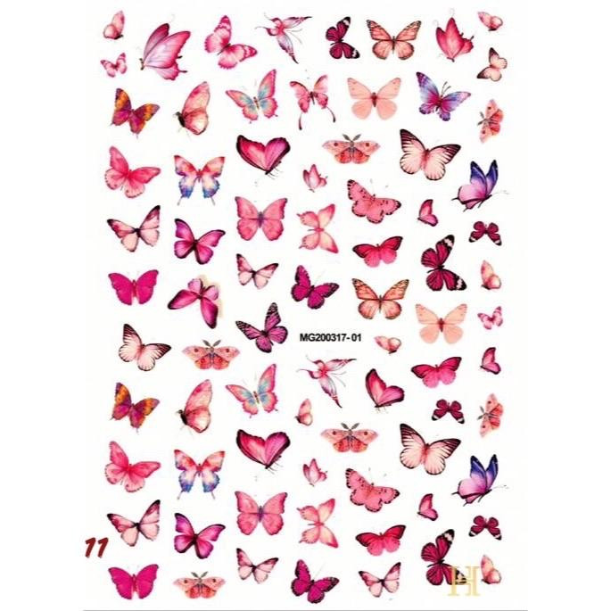 Pink Butterfly Decals - Pronail Essentials