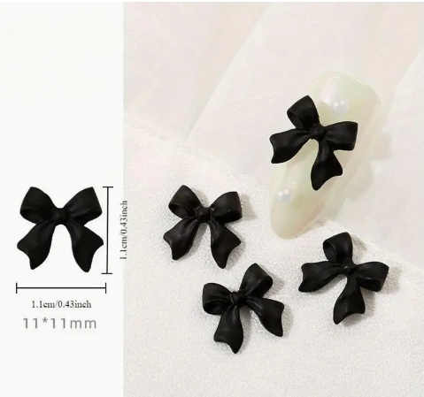 3d Black Resin Bows 50pk - Pronail Essentials