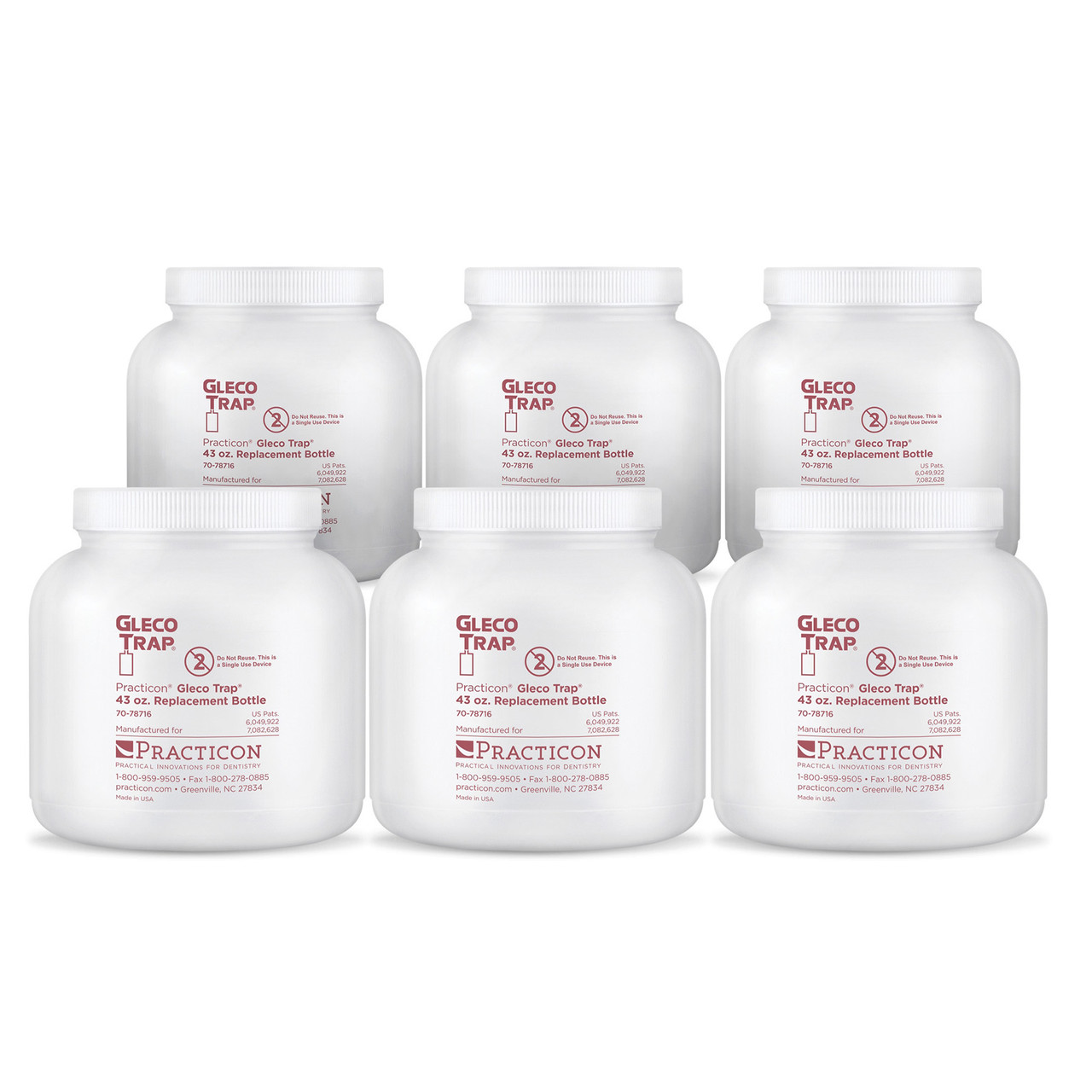 Gleco Trap System 43 oz. Replacement Bottles 6/Case | Practicon Inc