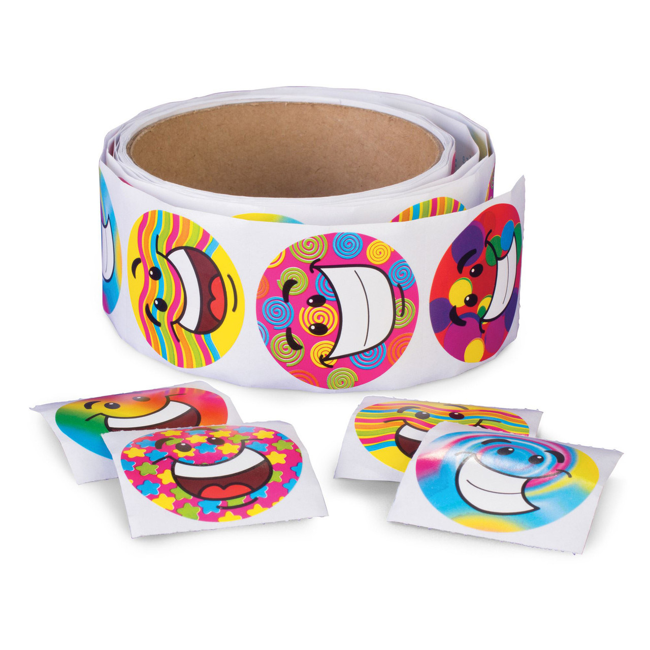 Funky Smile Face Roll Stickers 500/Pack | Practicon Inc