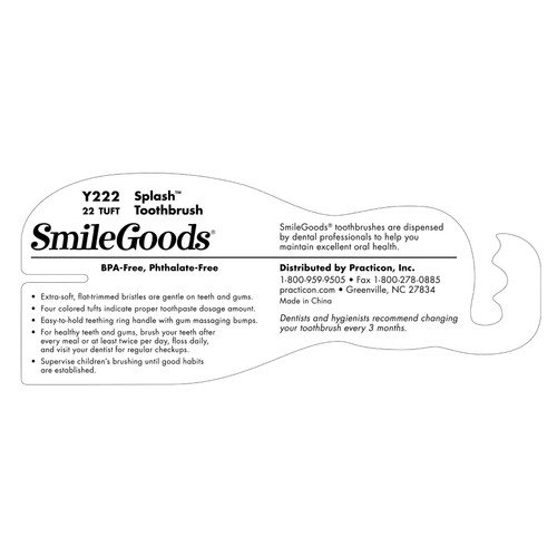 SmileGoods Y222 Splash Child Toothbrush 36/Box | Practicon Inc