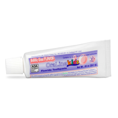 OraLine Kids Fluoride Bubblegum Toothpaste .85 oz. 144/Pack | Practicon Inc