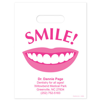 9 x 12 Smile Personalized Bags 500/Pack | Practicon Inc