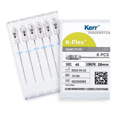 Kerr K-Flex Files 25mm Size 45 White 6/Pack | Practicon Inc