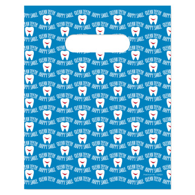 8 x 10 Happy Smile Clean Teeth Scatter Print Bags 100/Pack | Practicon Inc