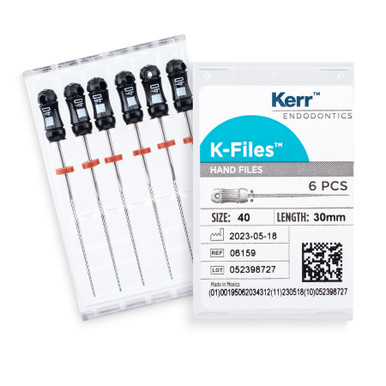 Kerr K-Files 30mm Size 40 Black 6/Pack | Practicon Inc