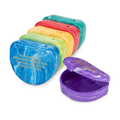Personalized Marbled-Color Retainer Cases 24/Pack | Practicon Inc