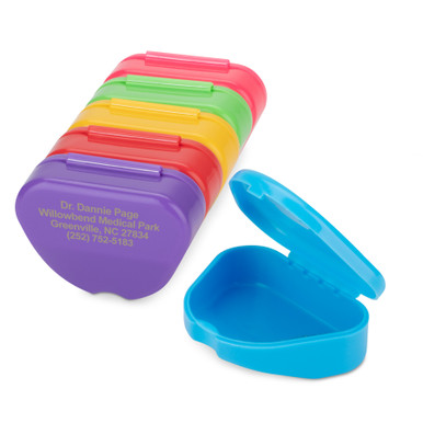 Personalized Neon Color Carier Retainer Cases 12/Pack | Practicon Inc