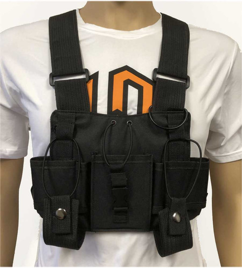 MOLLE Tactical Chest Vest with Adjustable Panel Radio Pockets ...