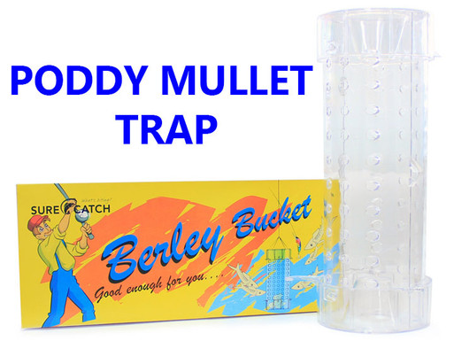 Surecatch Poddy Mullet Trap Clear Plastic Burley dispenser in one