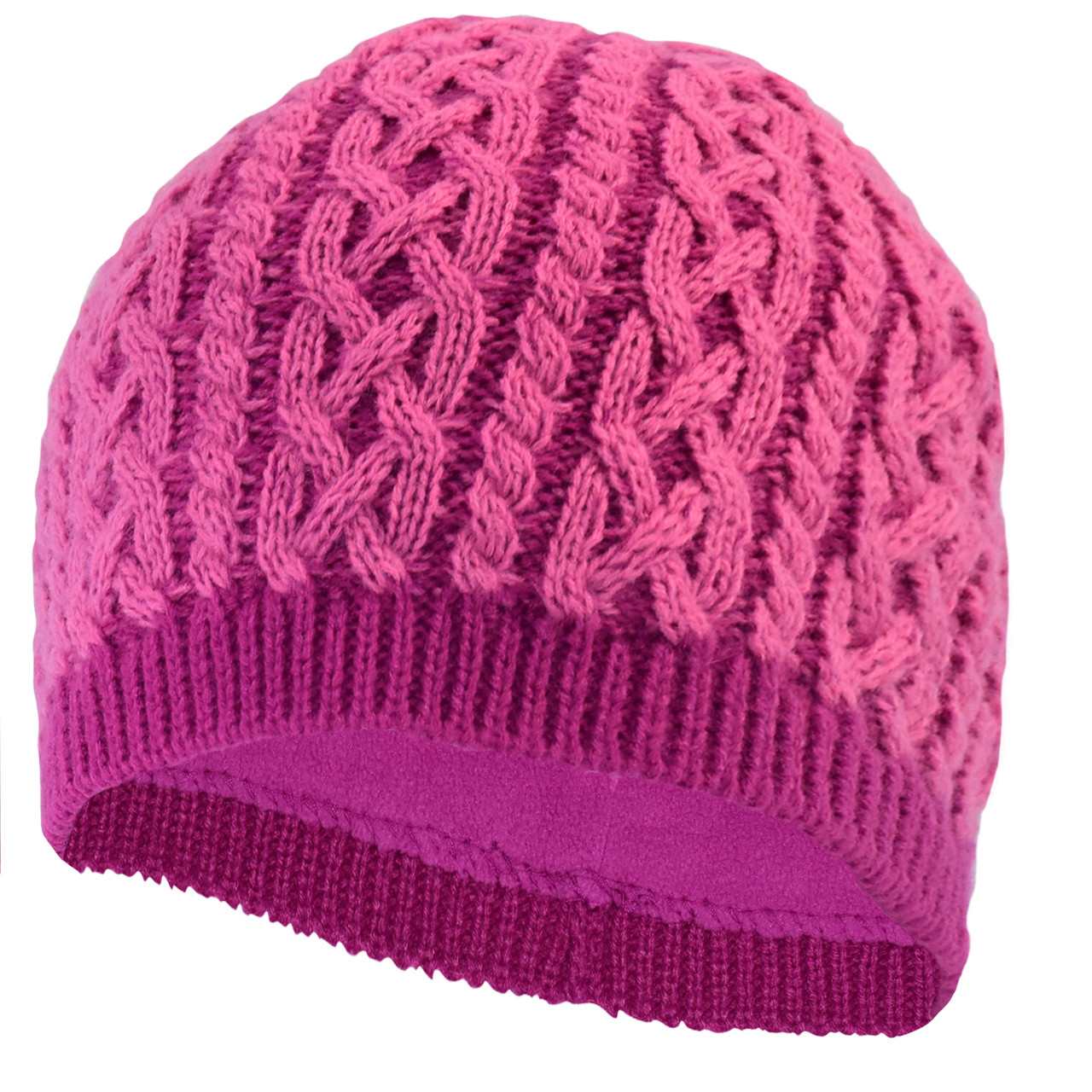 Cable Knit Hat - Women's White Beanie