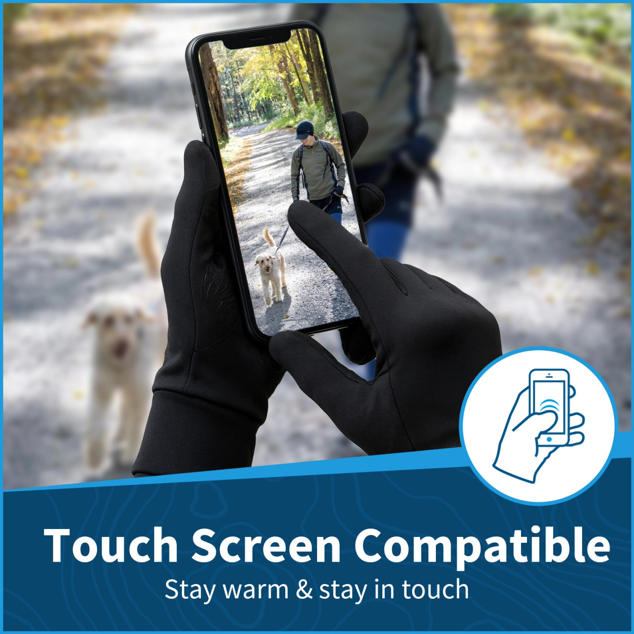 Mens Running Gloves - Touchscreen Gloves