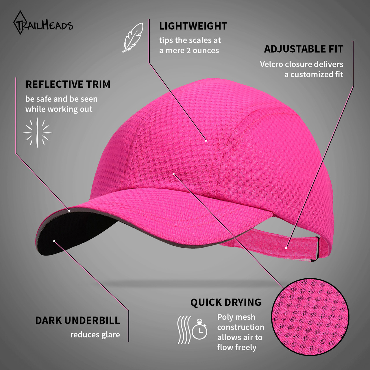 Race Day Womens Running Hat - multi-pack