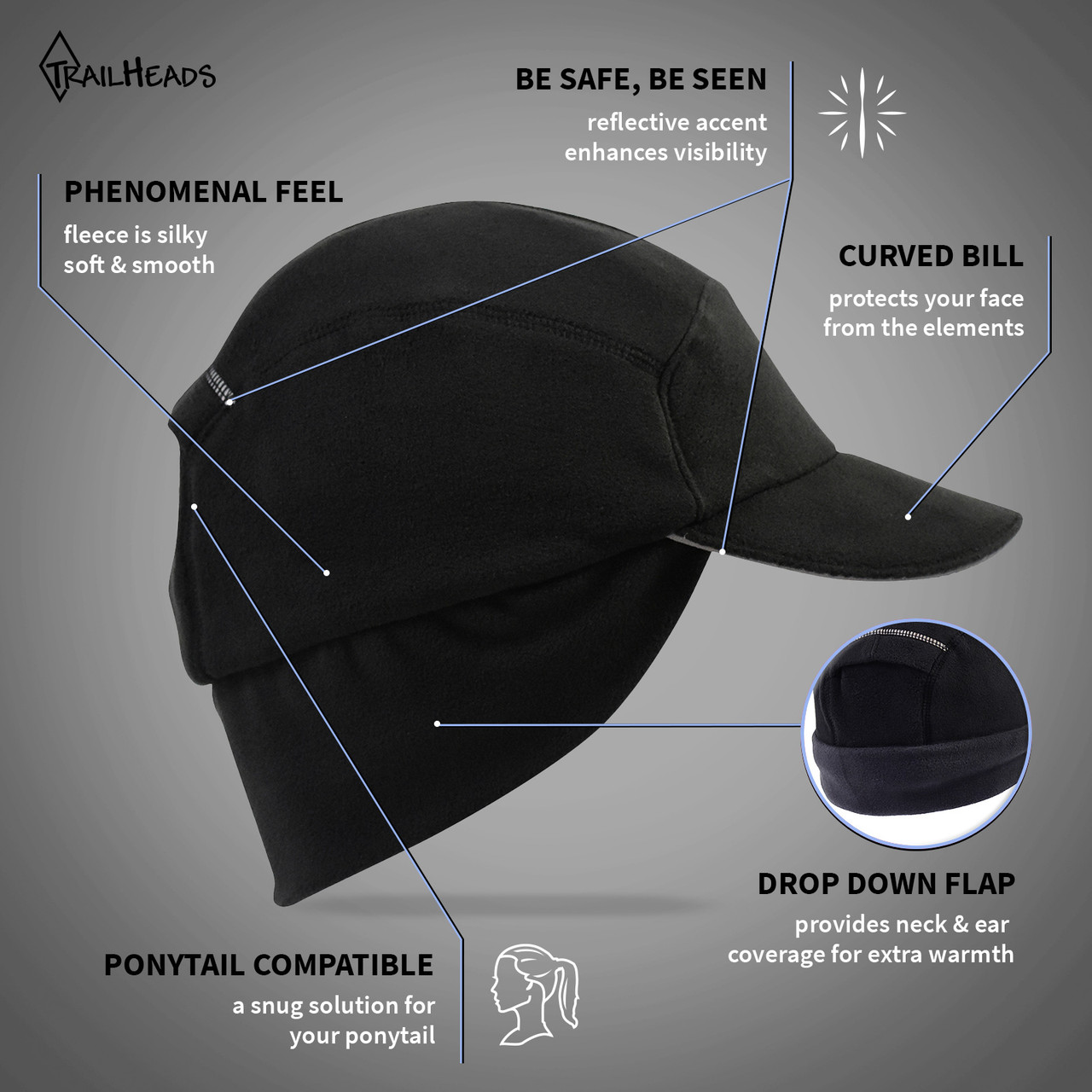 Trailblazer Ponytail Cap for Women - 2 Pack