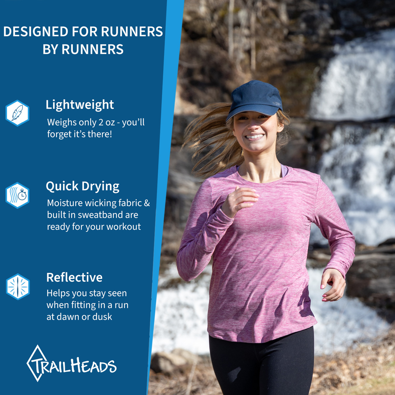 TrailHeads Women’s Running Hat - Recycled Sports Cap - Traverse Series