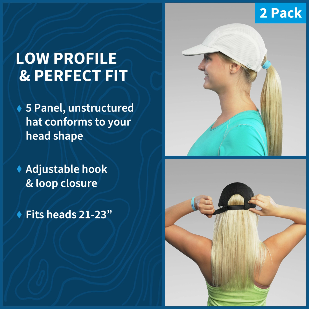 Women's 5 Panel Hat - Ridge Runner Hat - 2-pack