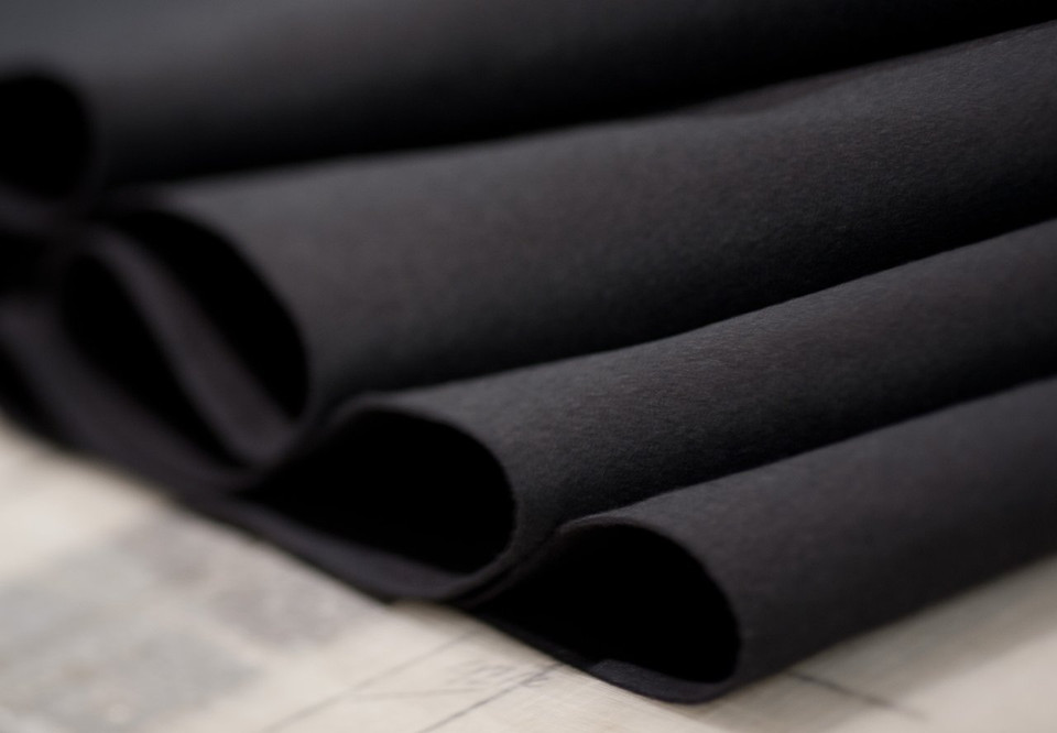 Black Polyester 6mm (.236") Thick x 60" Wide, Medium Density (34oz per ...