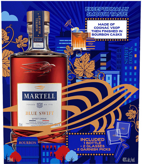 Martell Blue Swift 700ml + 2 Glasses