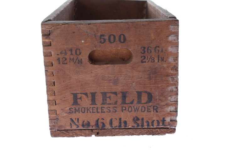 Antique Shotgun Shell Wood Shipping Box For Western Field